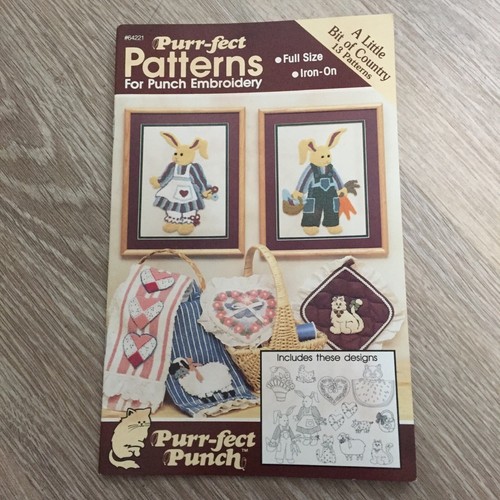 Purr-fect Pattern booklet A LITTLE BIT OF COUNTRY for Punch Embroidery ...