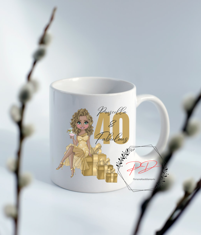 40 and fabulous personalised birthday mug , any age and name | eBay UK