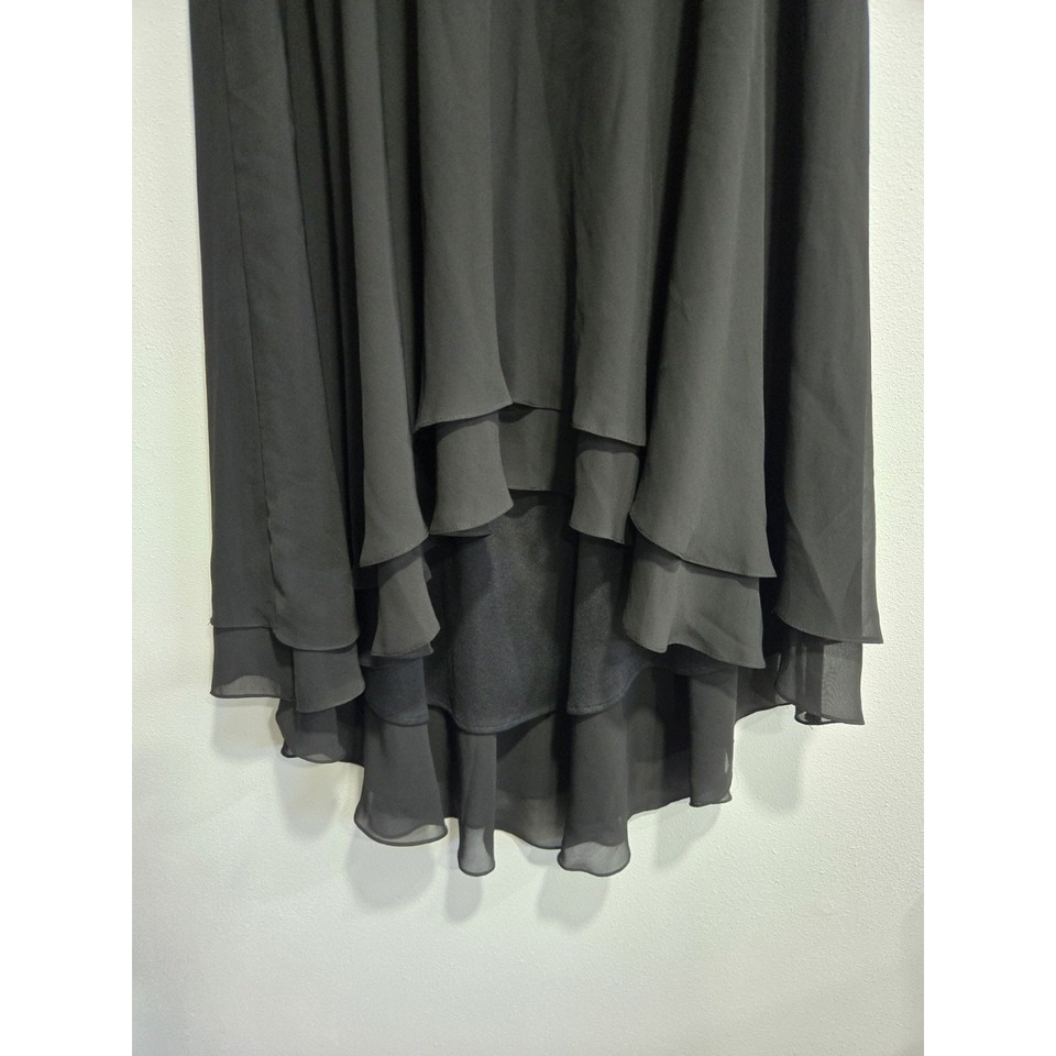 Alex Evenings Black High Low Layered Chiffon Skirt Women’s XL Formal ...