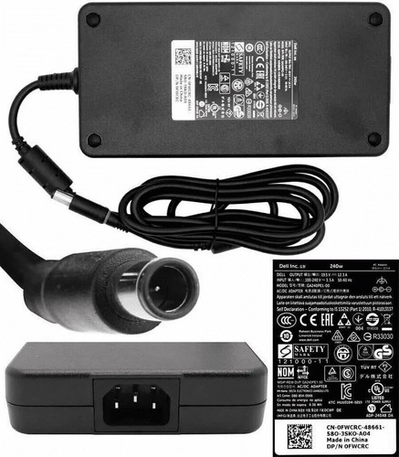 Lot: 5 OEM Dell 240W Adapter Laptop Charger for Dell Alienware 7.4mm ...