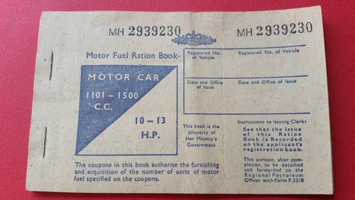 1950's Motor Fuel Ration Book | eBay UK