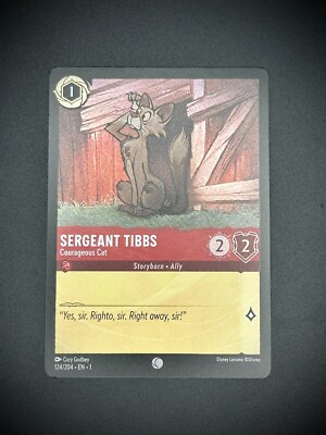 Disney Lorcana Sergeant Tibbs Courageous Cat FOIL 124/204 | eBay