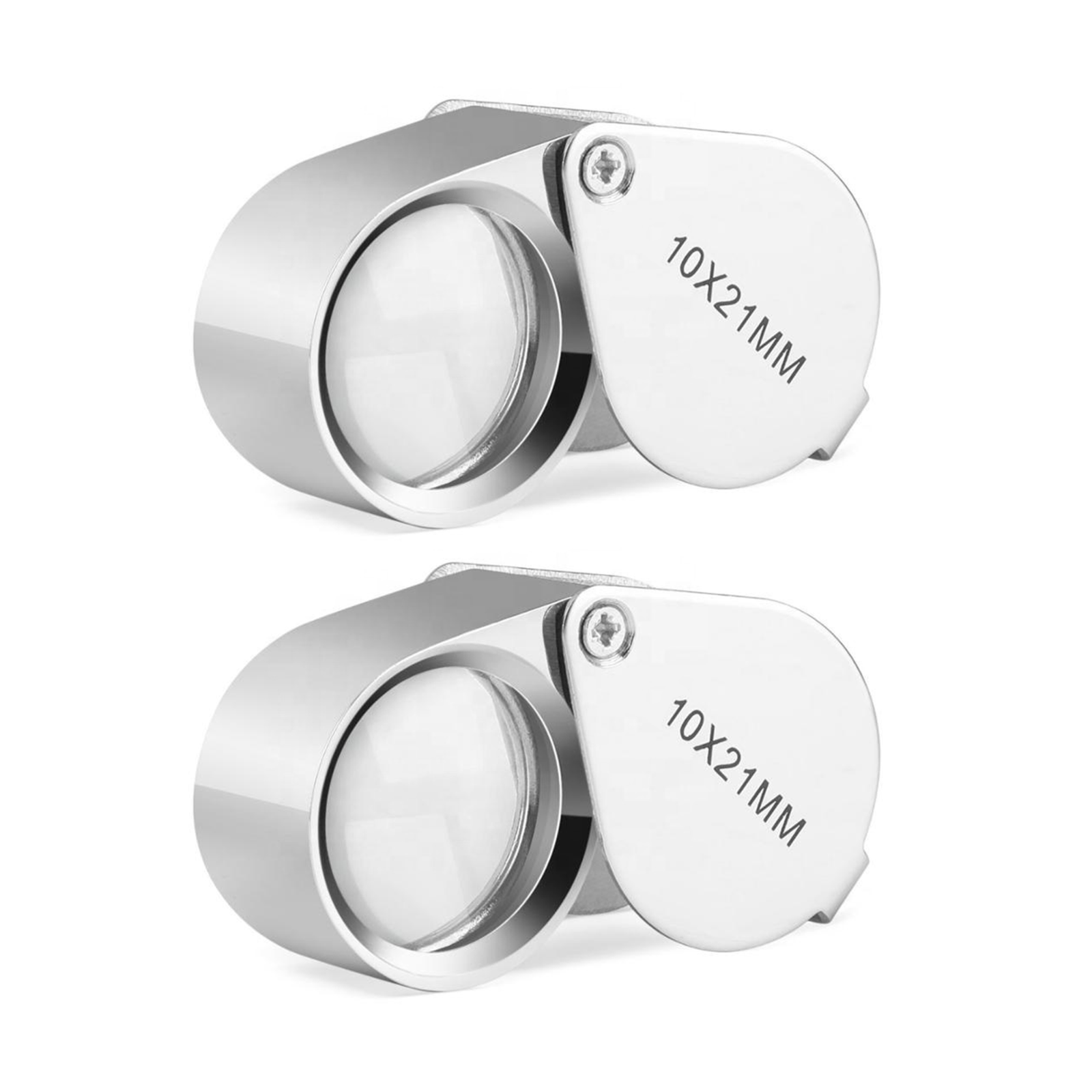 (2) 10X Jewelers Loupe Loop Magnifying Glass Magnifier Coin Jewelry Eye ...