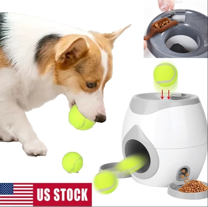 Automatic Dog Ball Launcher W 2pcs Balls, Interactive Puppy Ball ...