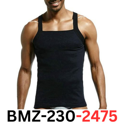 Zhiweikm Men's G-Unit Style Square Cut Tank Tops Cotton Comfort Stretch ...