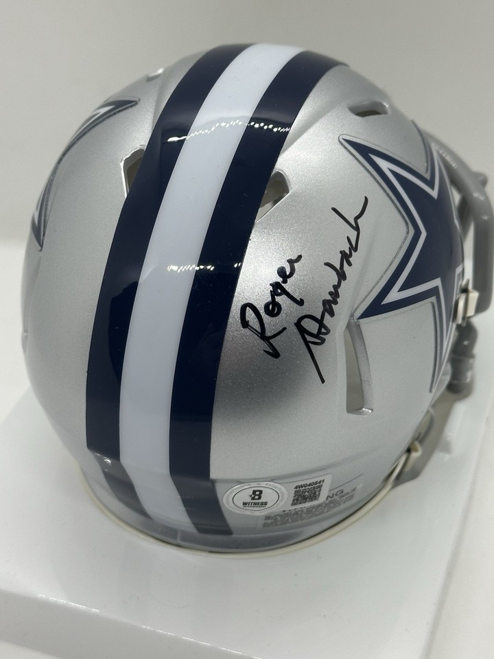 Roger Staubach Autographed Dallas Cowboys Speed Mini Helmet ! BAS W | eBay