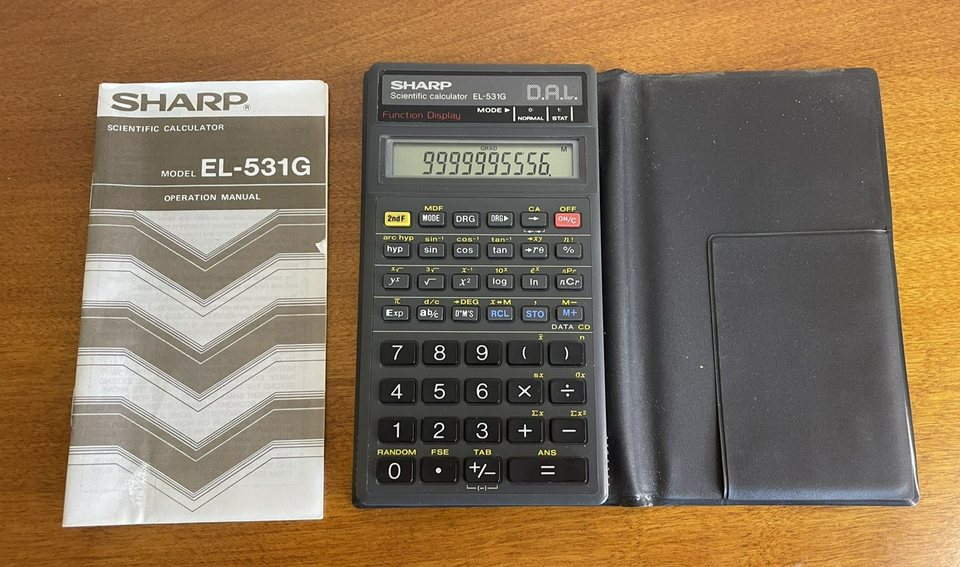 Sharp EL-531G DAL Scientific Calculator Black Handheld w/ Case ...
