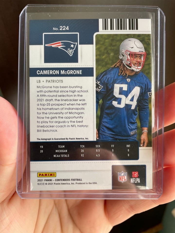 Cameron McGrone Rookie Playoff Ticket Auto /99 - 2021 Panini Contenders ...