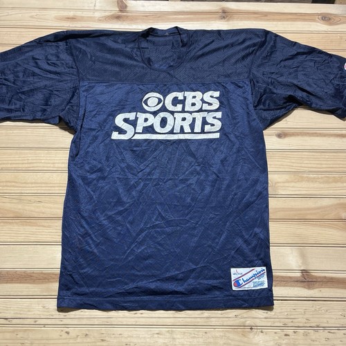 Vintage 80s Champion CBS Sports Tv Advertisement Promo Jersey Size ...