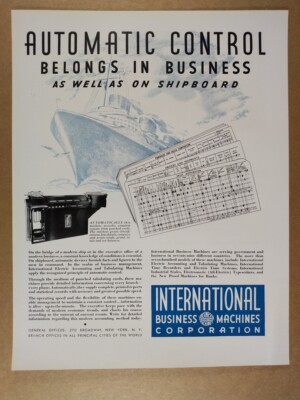 1935 IBM Punched Card Accounting & Tabulating Machines vintage print Ad ...