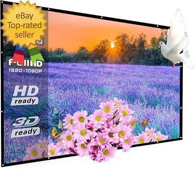 180 Inch Outdoor Projector Screen, HD 16:9 Large Folding Portable Home ...