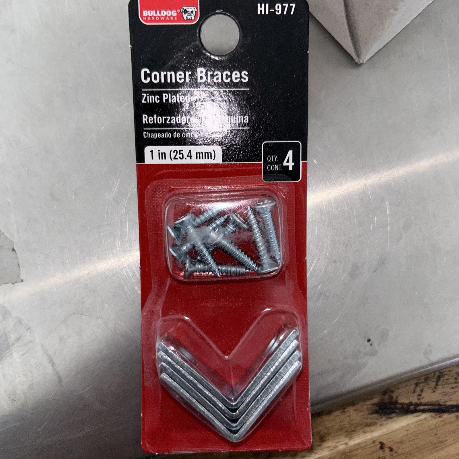 (4-Pk) Bulldog Hardware Corner Brace Zinc Plated Steel 1" HI-977 for ...