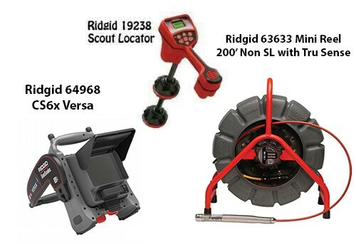 Ridgid 200' Mini Reel Non SL w/TS (63633) Scout Locator(19238) CS6x ...