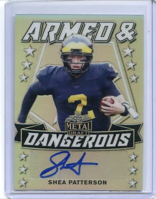 2020 Shea Patterson Leaf RC Metal Armed & Dangerous Silver ROOKIE Auto ...
