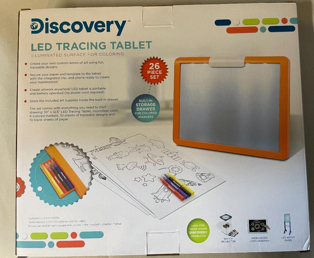 Discovery Kids LED Illuminated Tracing Tablet, 26 Piece Set with ...