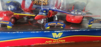 Disney CARS Die Cast Take Flight Air Mater Falcon & Lightning Mcqueen ...