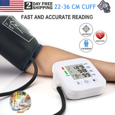 Automatic Digital Arm Blood Pressure Monitor BP Cuff Machine Home Test ...