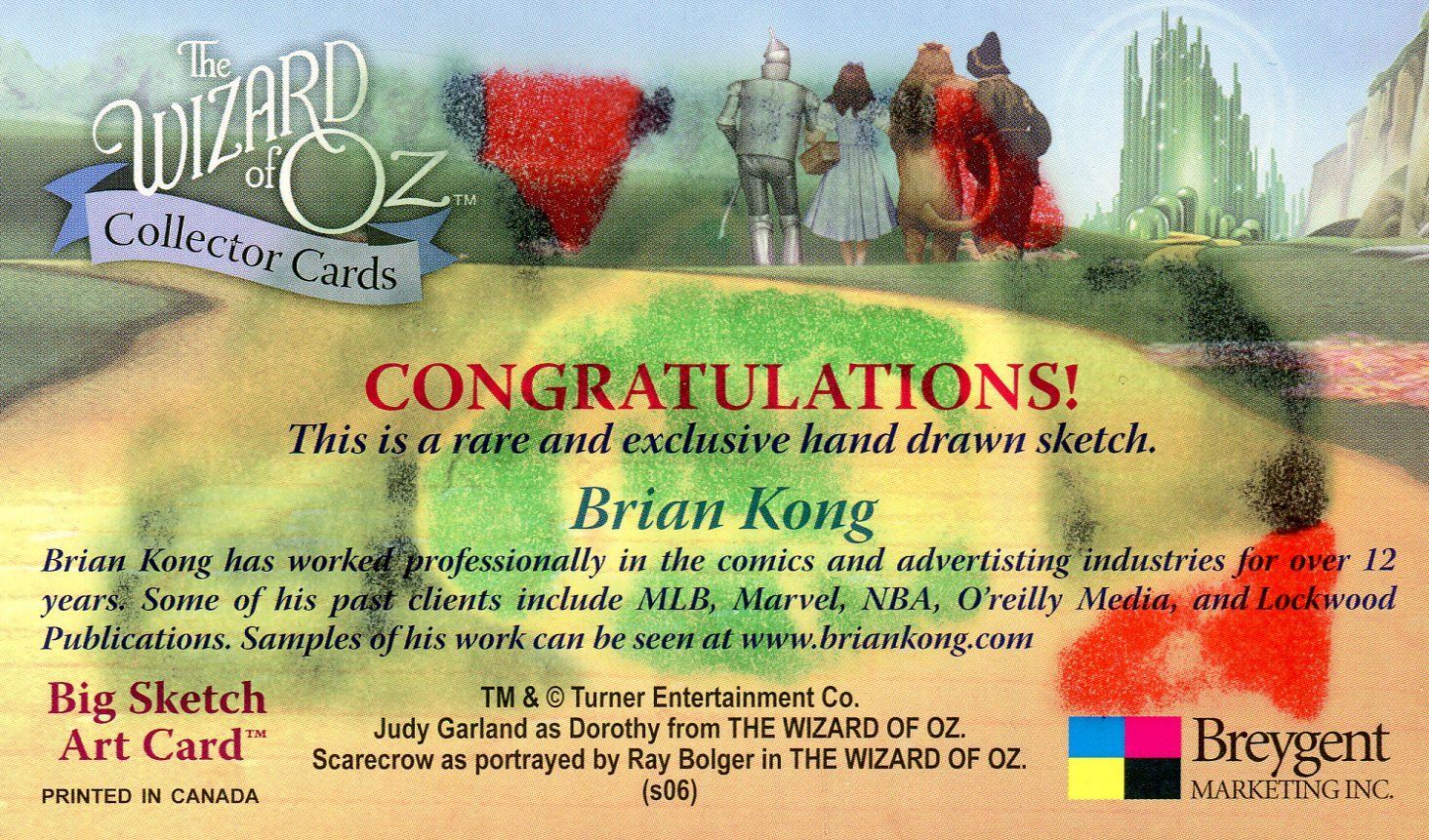 Wizard of Oz Brian Kong (3" x 5") Autograph Sketch Card Wicked Witch | eBay