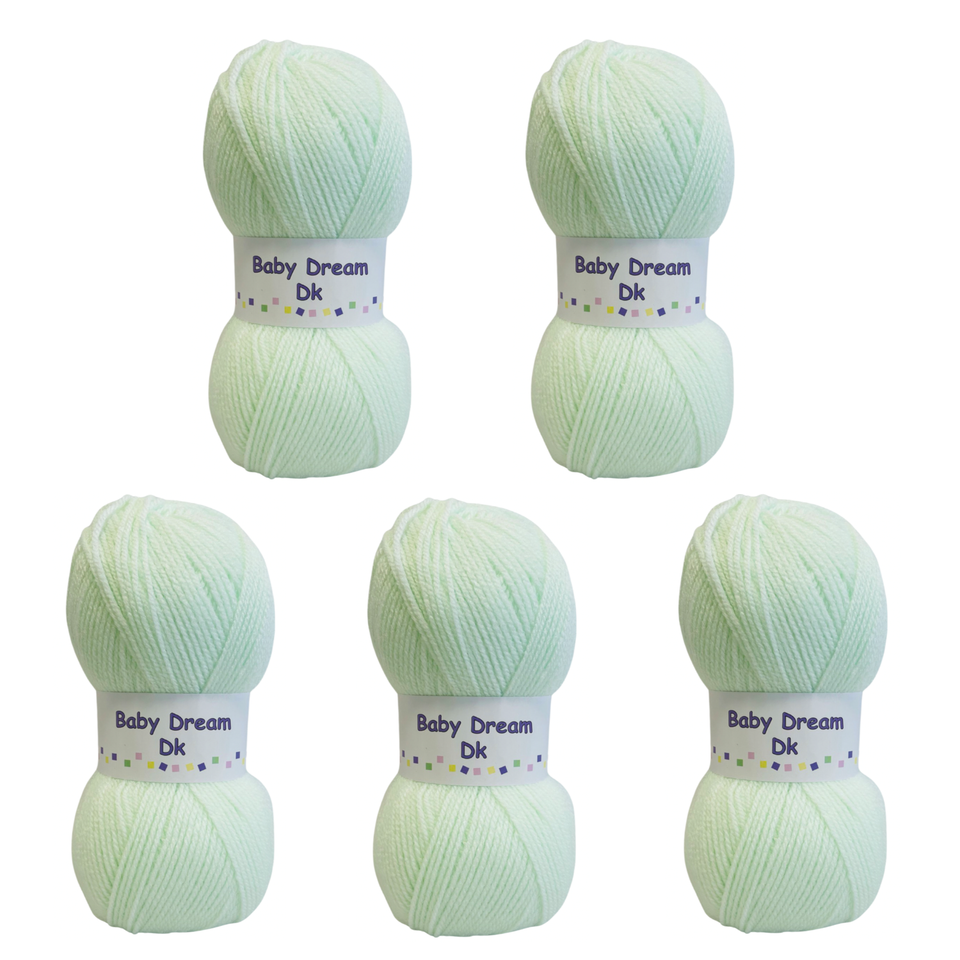 5 x 100g Baby Wool, Soft DK Double Knitting Yarn, Baby Dream From ...