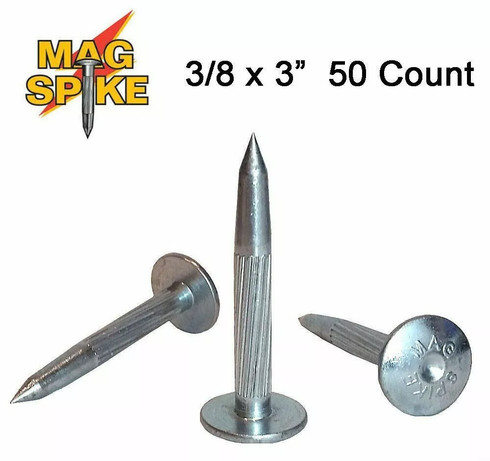 ChrisNik Mag Spike 3/8 x 3 Inch Survey Nail 50 Count | eBay