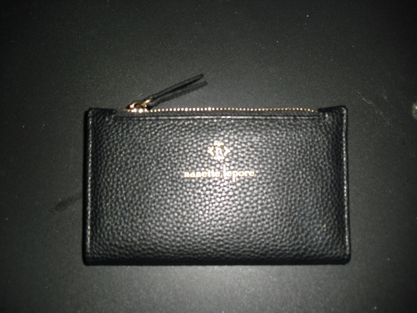 NANETTE LEPORE LOGO BI FOLD BLACK LEATHER ID/CHANGE P… - Gem