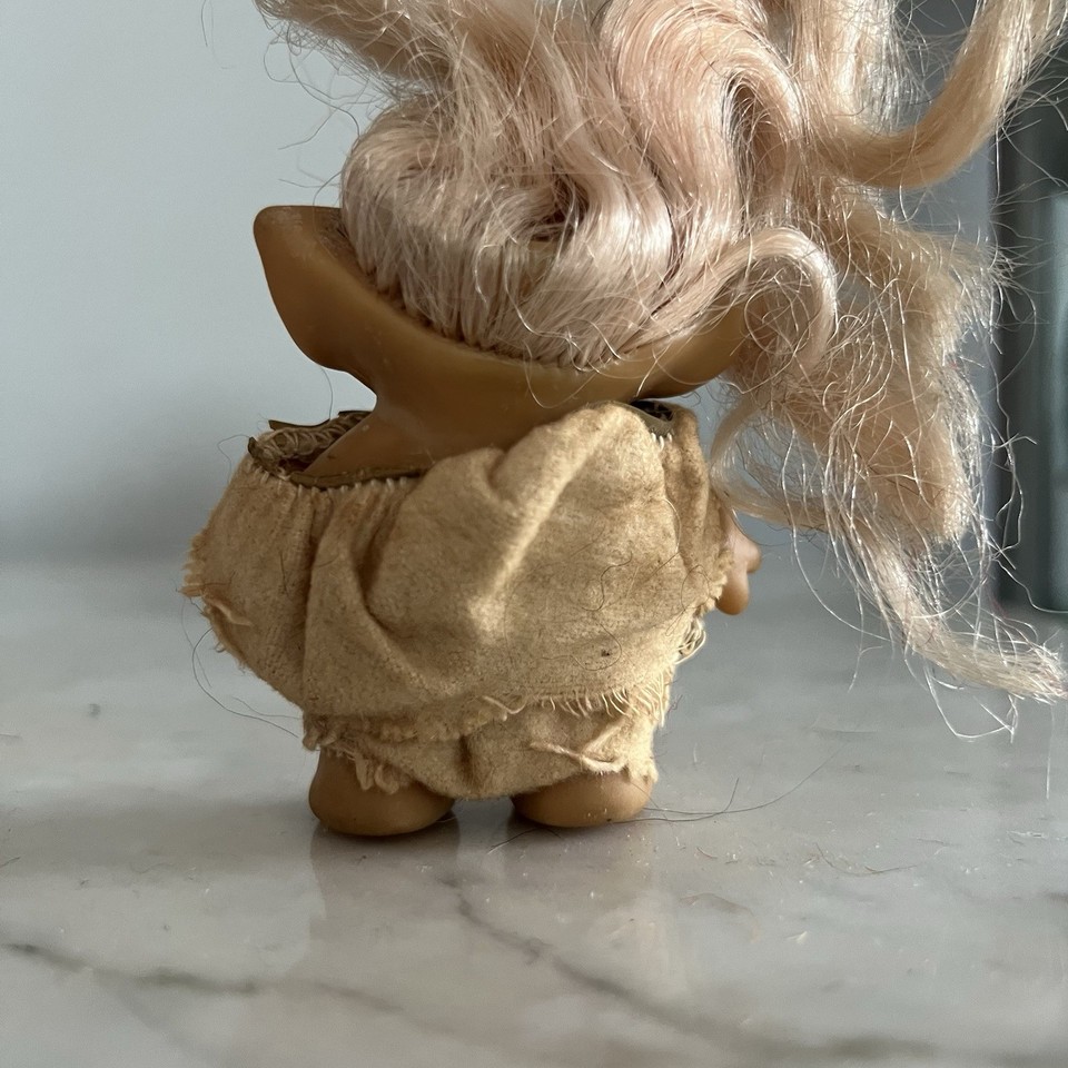 Troll Doll Rootie Blonde Rooted Hair Dress Scandia House Era Orange ...