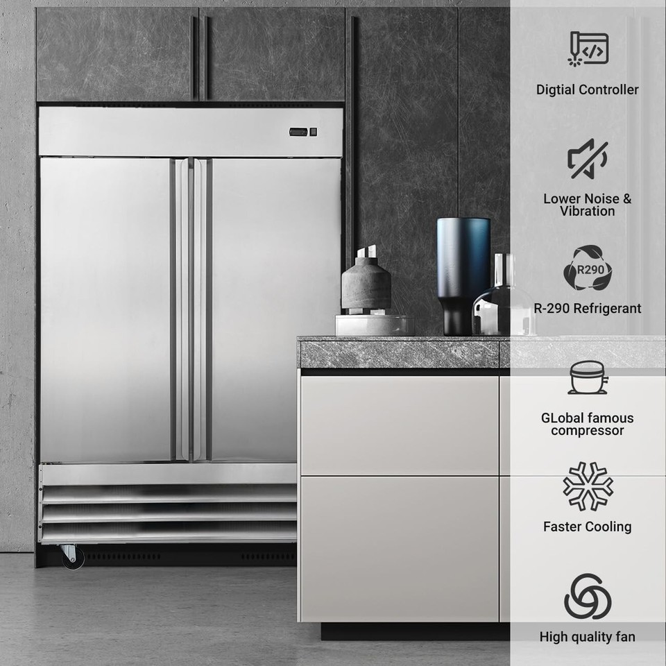 Smad Stainless Steel Refrigerator Premium 47 Cu. Ft. Commercial Cooling ...