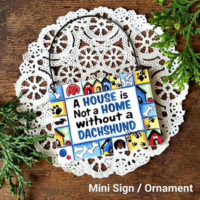 DECO Mini Sign Wood Everyday Ornament Dachshund Sign Weiner Dog Wiener ...