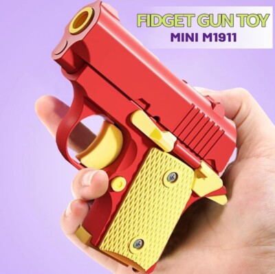 Kids 1911 EDCs Toy Guns Model Cannot Shoots 3D Printing Fidget Toy Red ...