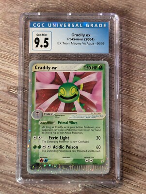 2004 Pokemon EX Team Magma Vs Aqua Cradily ex Holo #90 CGC Gem Mint 9.5 ...