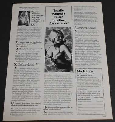 1975 Print Ad Sexy Mark Eden Bust Developer Donna Olsen Pebble Beach CA Breasts | eBay