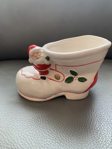 Vintage Santa Boot Planter Christmas Ceramic | eBay