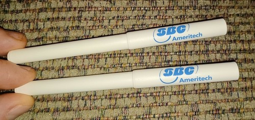 2 pen lot SBC AMERITECH EMPLOYEE PROMO TELEPHONE COMPANY 1990'S BIC ...
