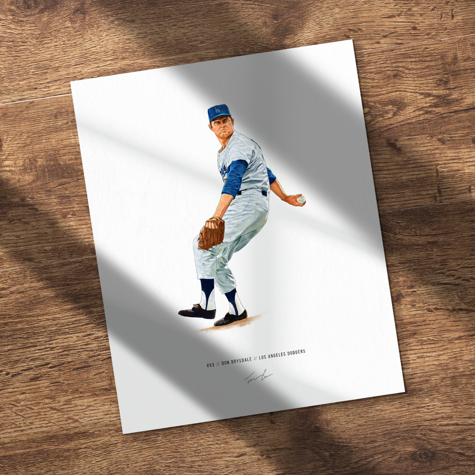 Don Drysdale Los Angeles Dodgers Baseball 8x10 Print Poster Art ...