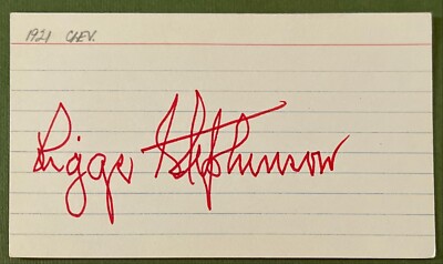 RIGGS STEPHENSON AUTOGRAPHED INDEX CARD PLAYED FROM 1921-1935 DIED 1985 ...