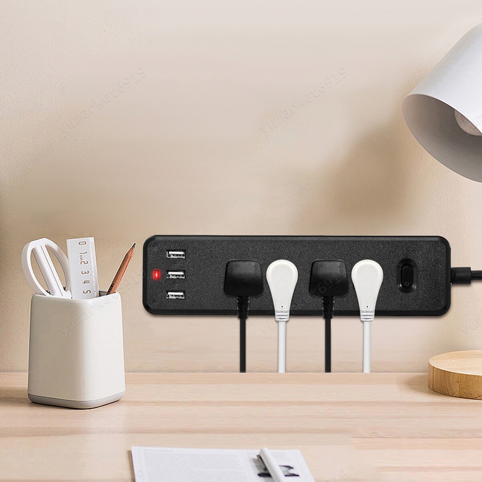 Multi Outlet Wall Mountable USB Surge Protector Power Strip with USB ...
