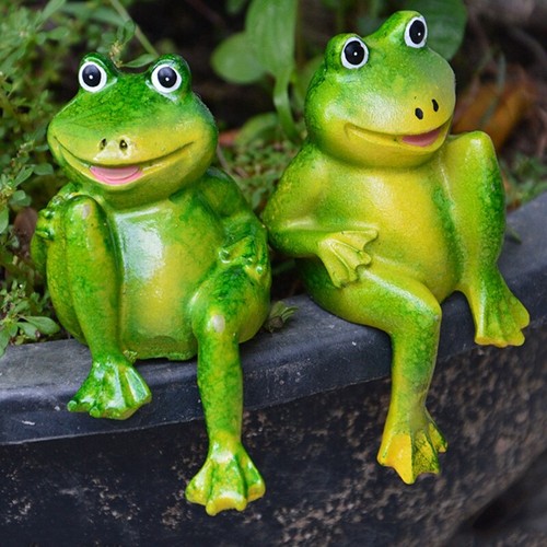 2Pcs/Set Cute Resin Sitting s Statue Outdoor Garden Store Decorative ...