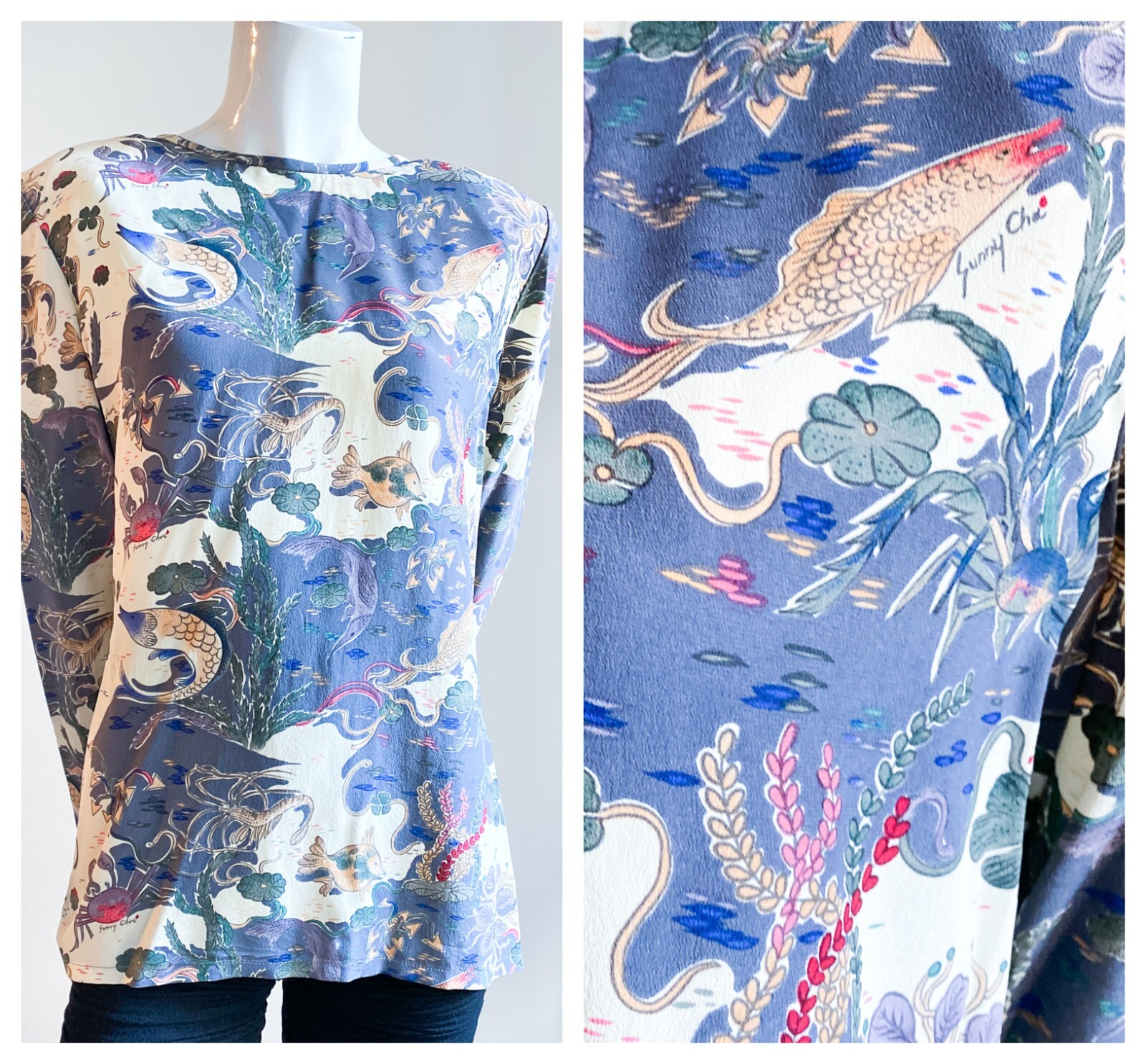 Vintage Sunny Choi Underwater Sea Ocean Mermaid Print… - Gem