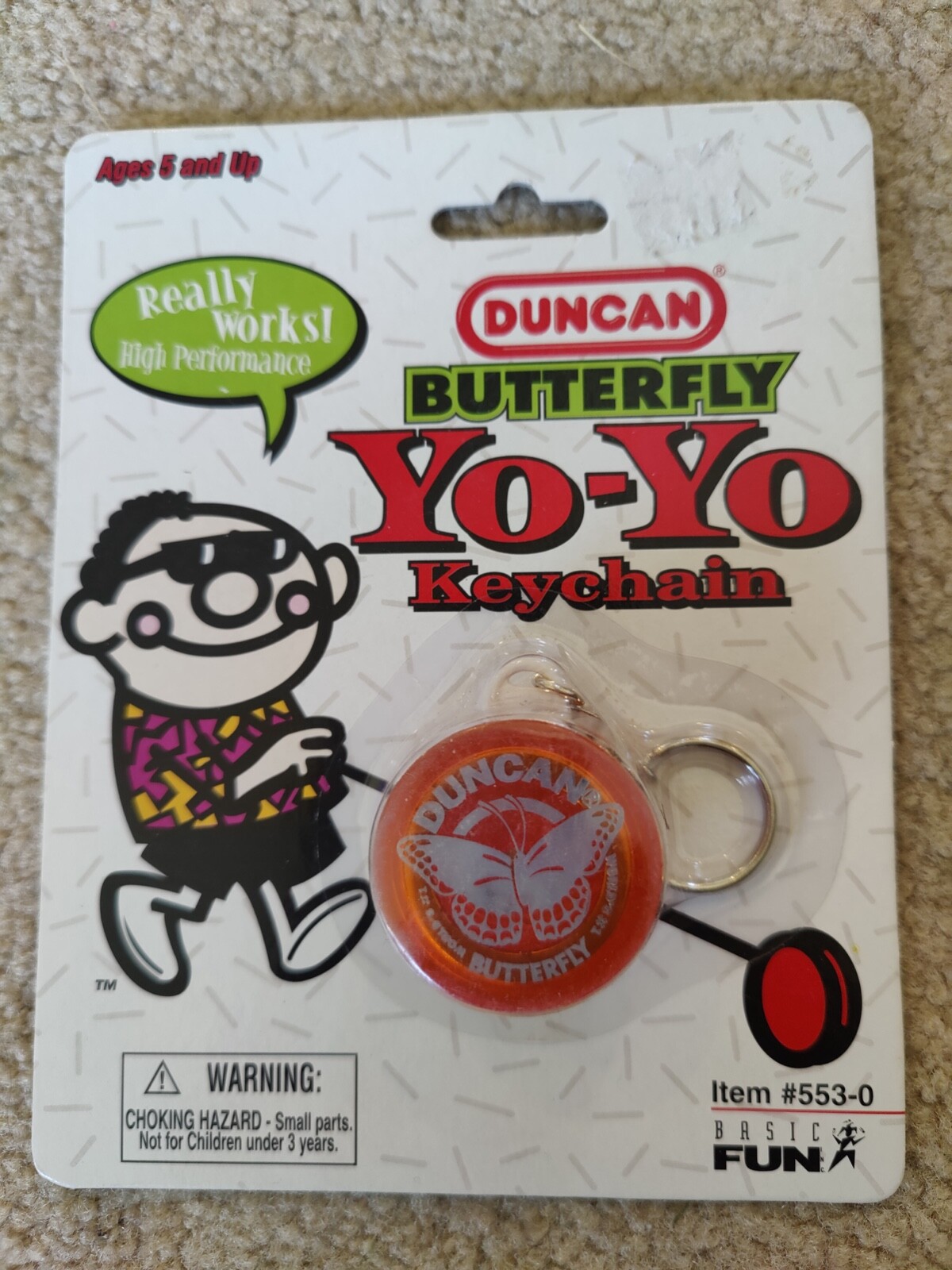 NEW, FACTORY SEALED, 1999 ORANGE DUNCAN BUTTERFLY KEYCHAIN YO-YO ...