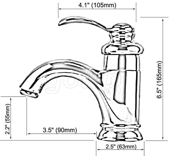 Polished Gold Brass Bathroom Sink Faucet Single Handle One Hole Vanity ...