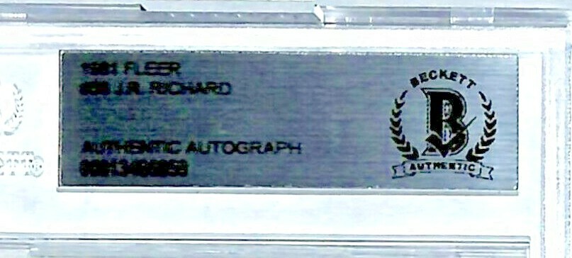 J.R. RICHARD Signed 1981 Fleer Baseball Card "HOUSTON ASTROS" Beckett ...