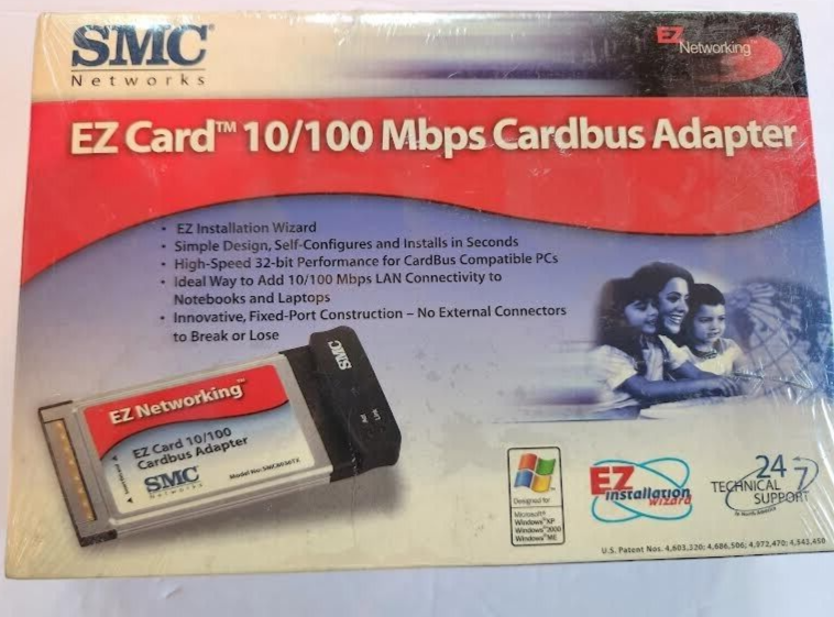 NEW SMC Pcmcia Ethernet Cardbus Adapter 10/100 mbps SMC8036TX - Factory ...