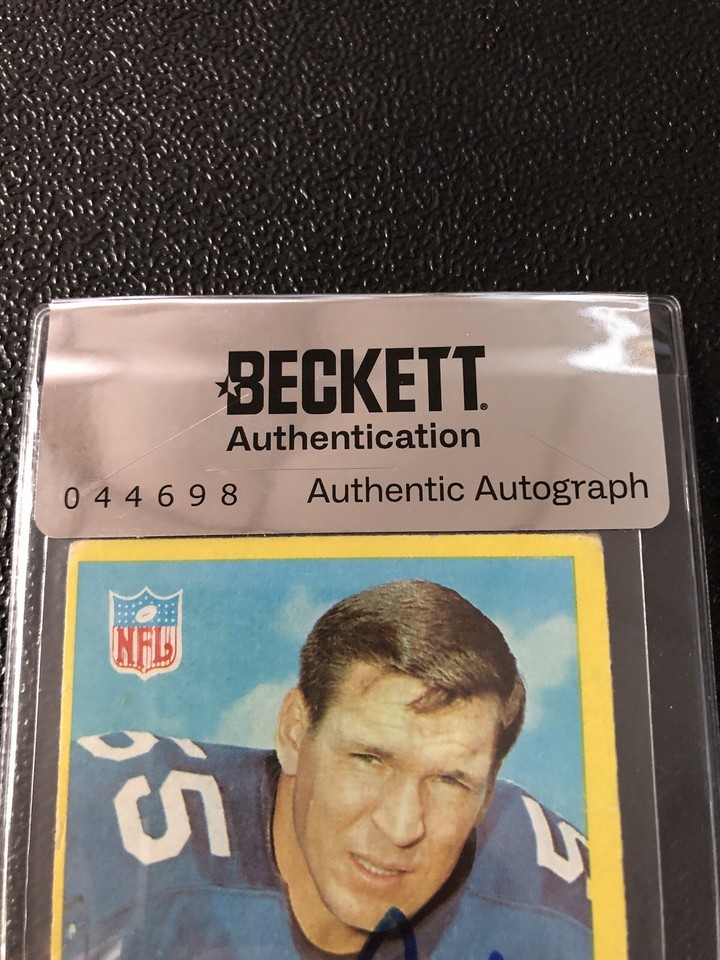 Lee Roy Jordan Beckett BAS Vintage Signed 1967 Philadelphia Gum Rookie ...