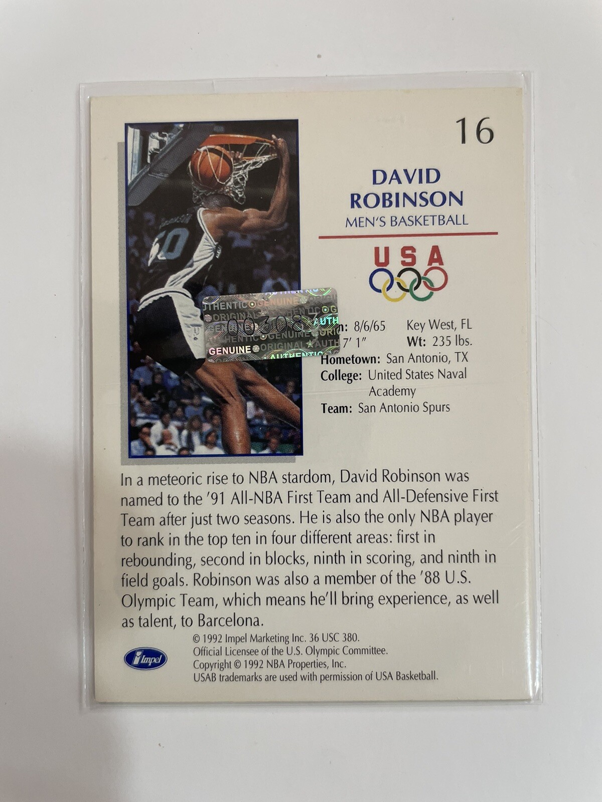 David Robinson US Olympicards Iconic Insert/Card rare HOT 🔥 | eBay ...
