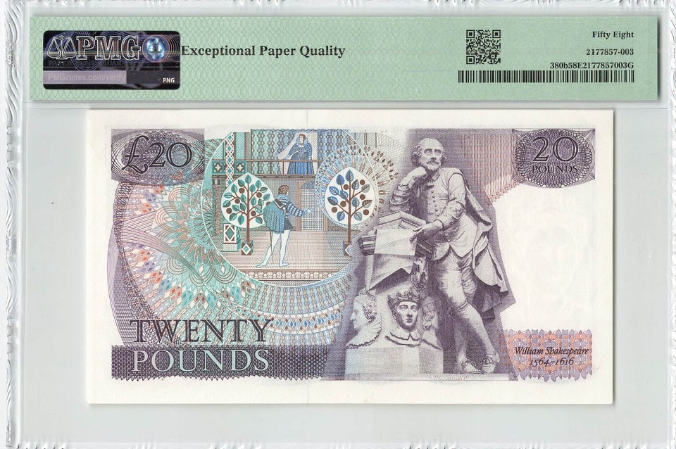 GREAT BRITAIN 20 Pounds 1970-80, P-380b, Sign: Page, ENGLAND, PMG 58 ...