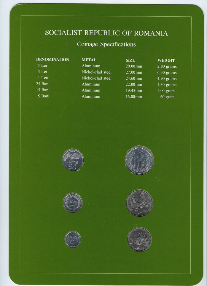 Franklin Mint Coin Sets of All Nations - Socialist Republic of Romania ...
