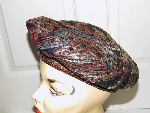 Vintage Lame Metallic Beret Style Hat Chanda | eBay