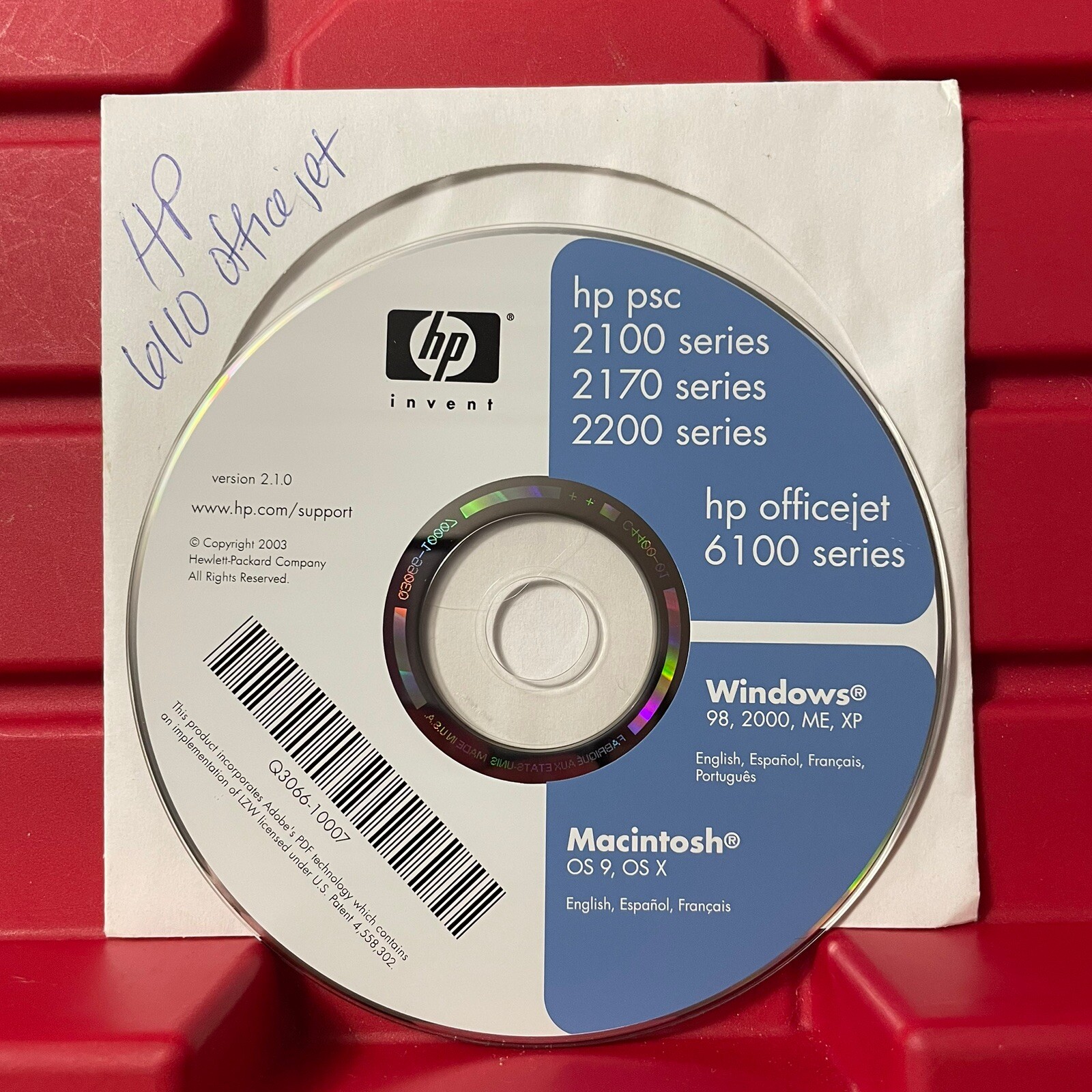 HP Officejet 6100 Series Printer Driver CD Disc For Windows And ...