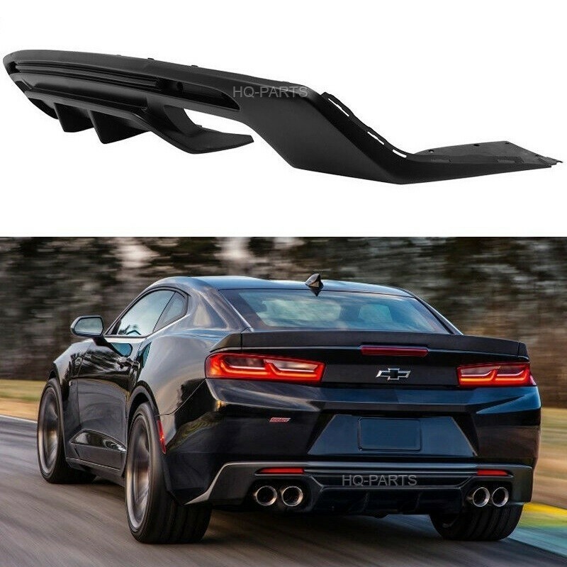 For 2016-2023 Camaro Shark Fin Rear Bumper Diffuser Quad Exhaust Matte ...