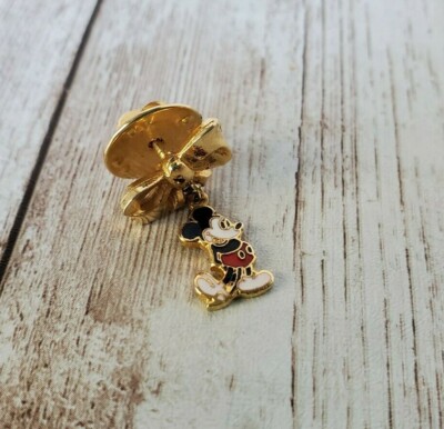 Vintage Walt Disney Productions Mickey Mouse W/ Bow Small Brooch Pin ...